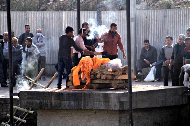 Open Cremation at Pashupatinath Temple in Kathmandu, Nepal